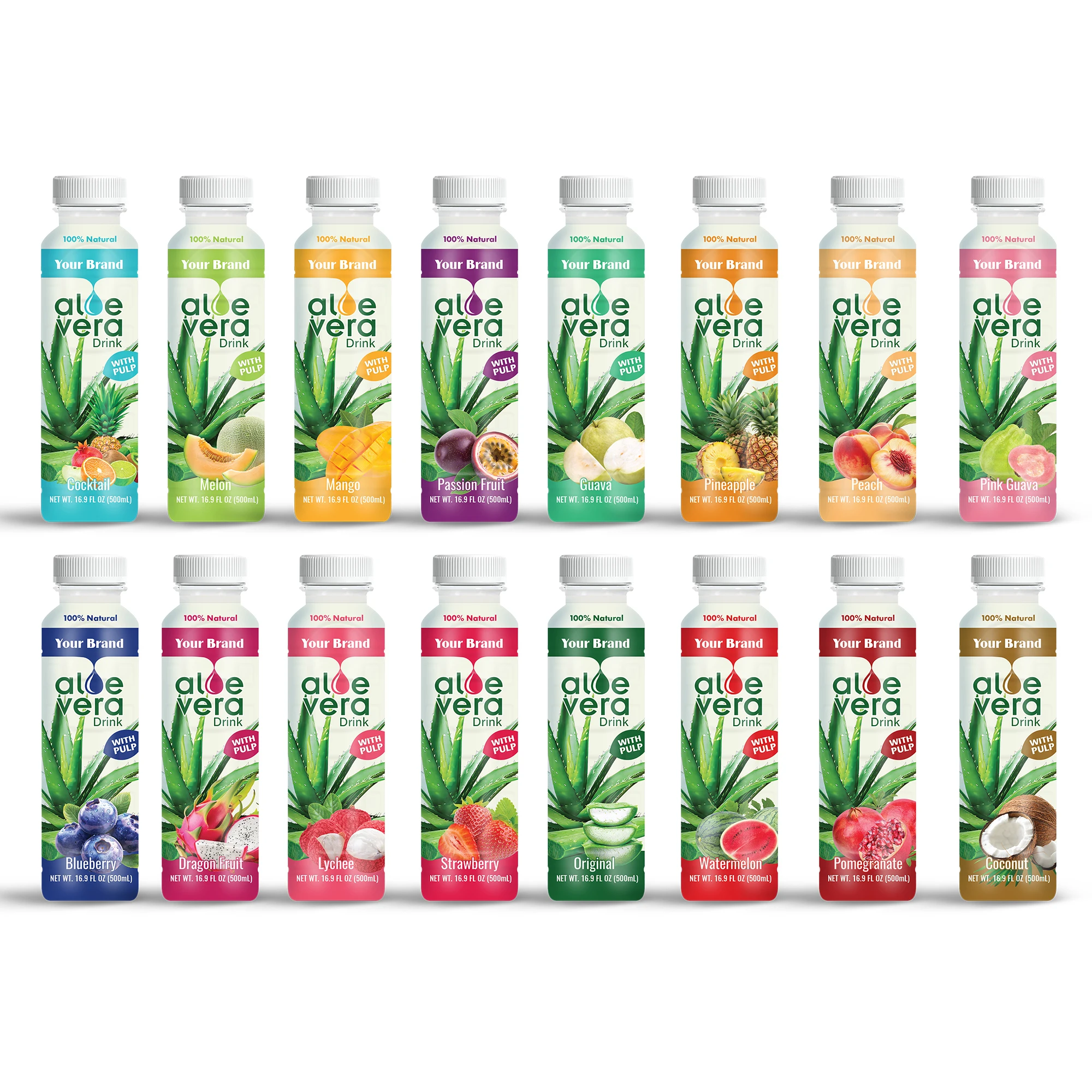 Tan Do Aloe Vera Beverage 500ml PET Bottle Low-Fat 100% Pure Flavored ...