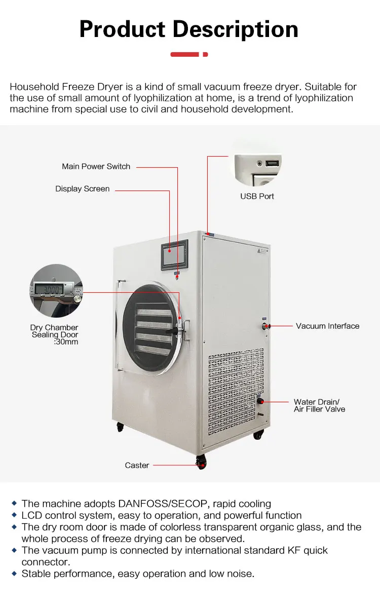 Home Commercial Small Freeze Dryer / Vacuum Freeze Dryer Dry Machine ...