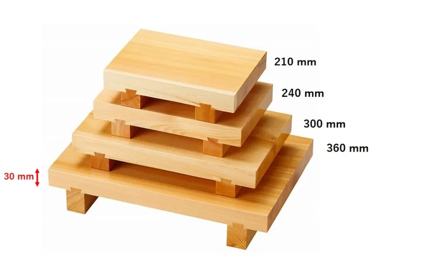 Hinoki Wooden Sushi Geta - Durable & Stylish Serving Stands