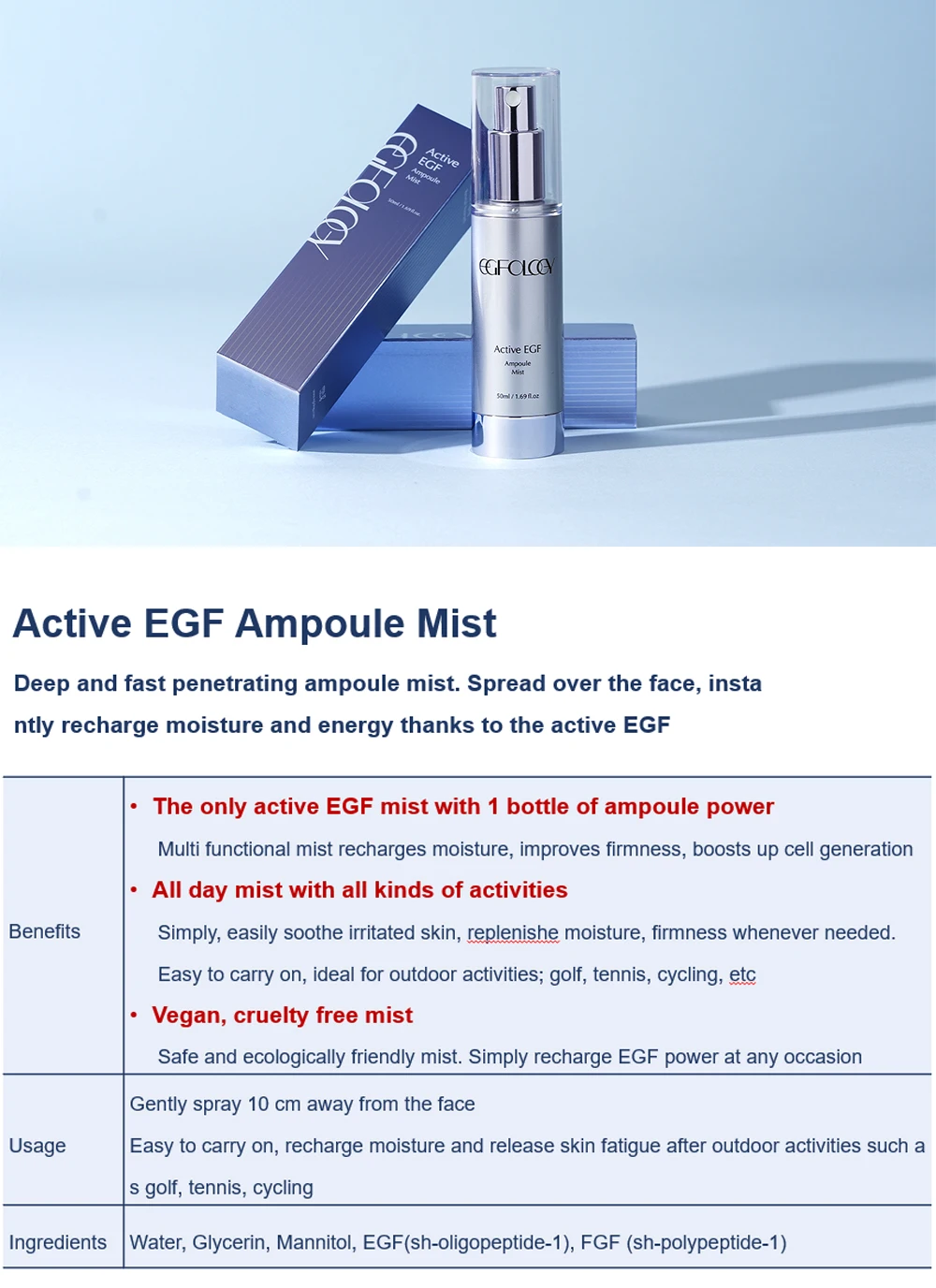 Good Product In Korea Skin Care Products Egfology Active Egf Ampoule ...