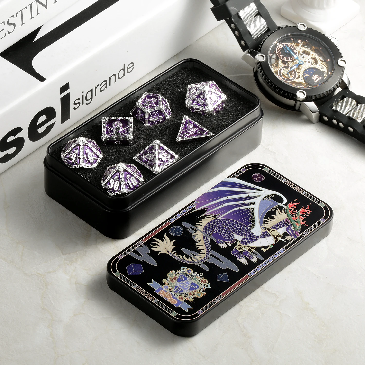 Free Sample DND Metal Dice Set - Custom Reaper D6 D8 D10 D12 D20