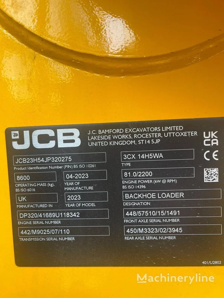 JCB 3CX Backhoe Loader - Reliable Construction Equipment
