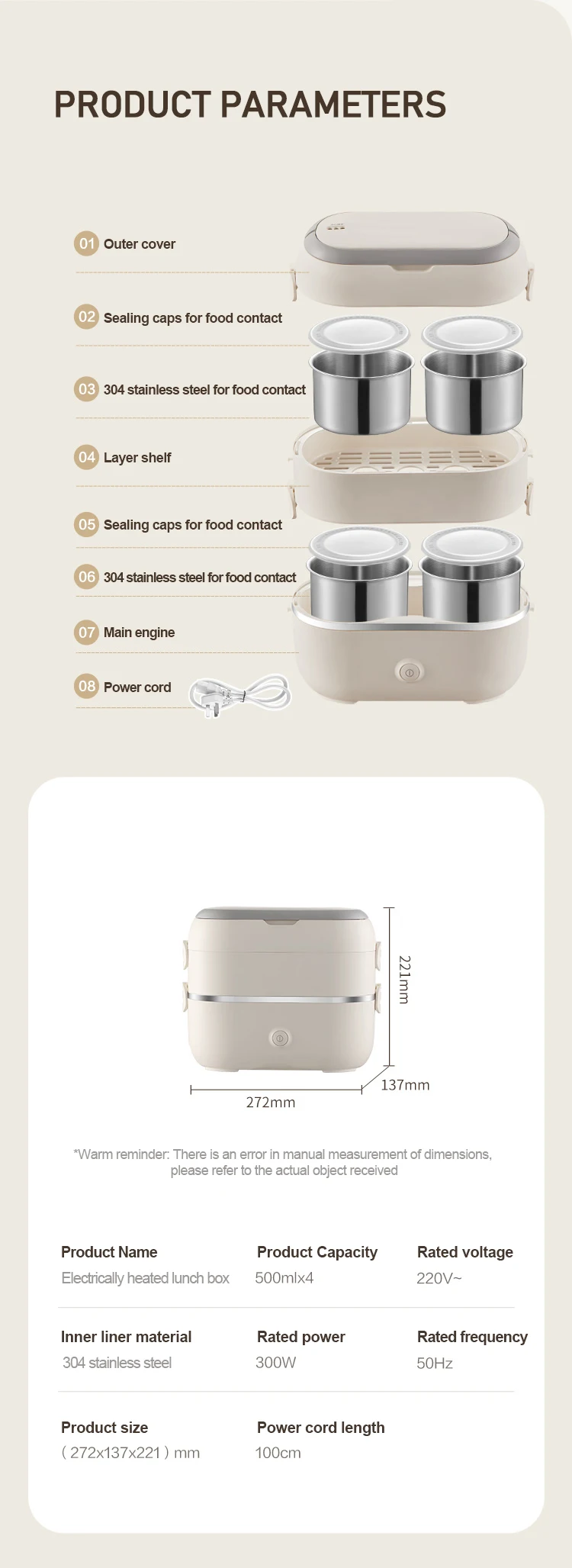 3 Layers Space Lunch Box - Efficient Food Heater