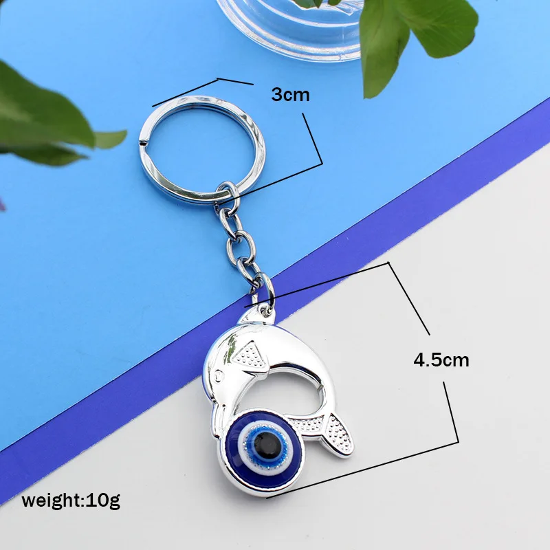 Hot Fashion Turkish Lucky Glass Blue Eye Keychain Personality Round Eye ...