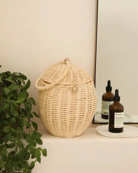 Kids Castle Play House Toys Rattan Storage Basket Bag Handmade ...
