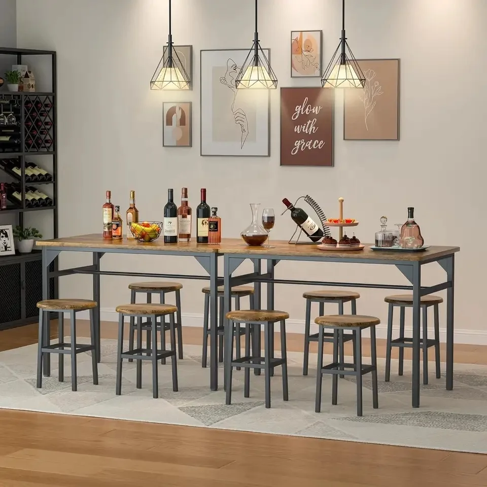 Customized Wood Dining Table For 5 People Rectangle Rubber Wood Table ...