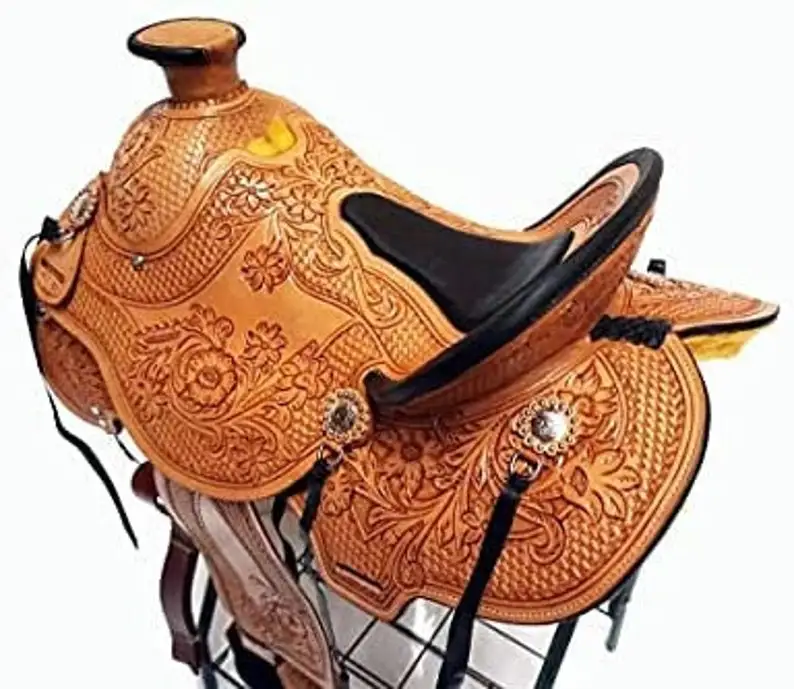 High Quality Genuine Leather Western Saddle Imported Barrel Racing ...