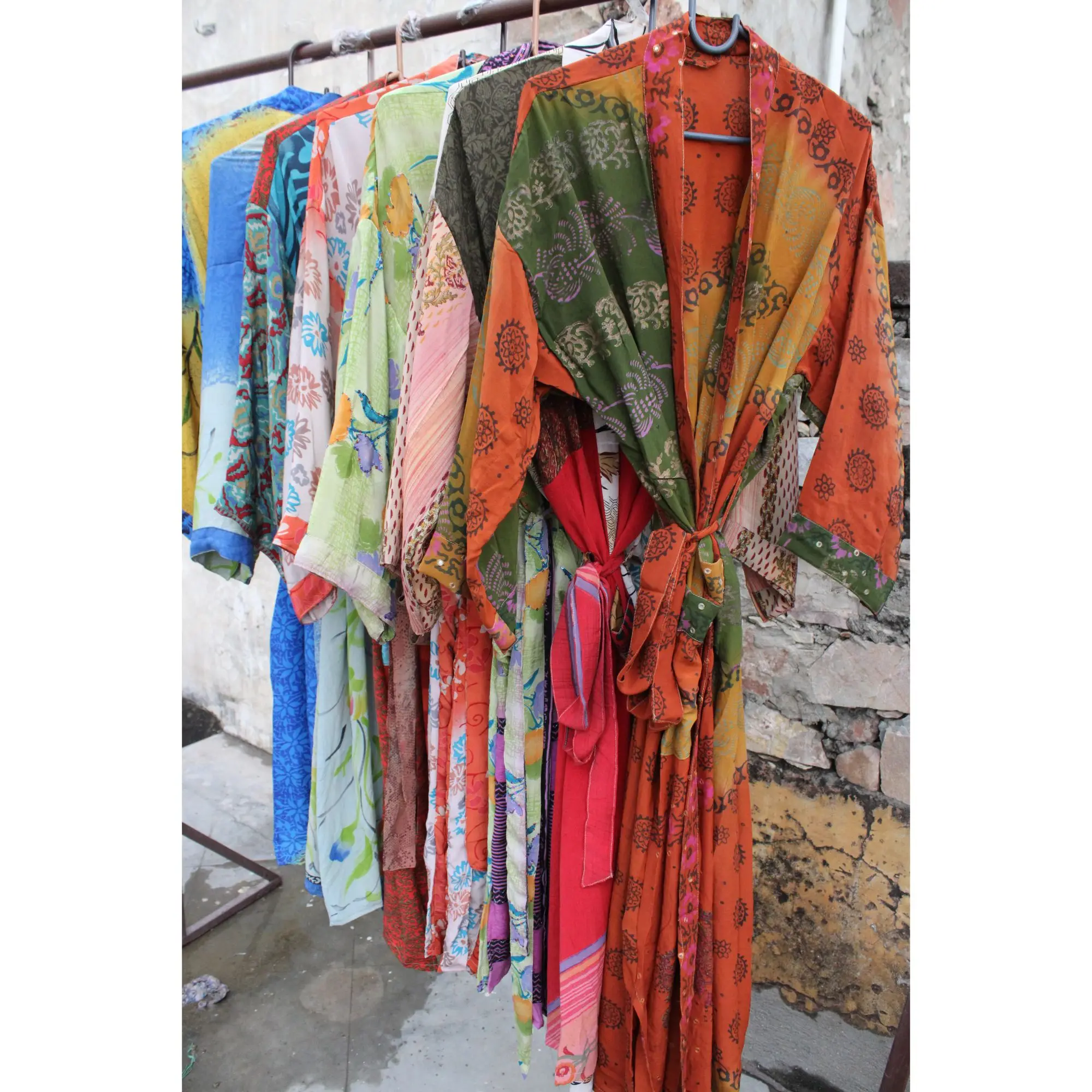 Printed Luxury Silk House Robe Unisex Kimono Boho Kimono For Woman Silk