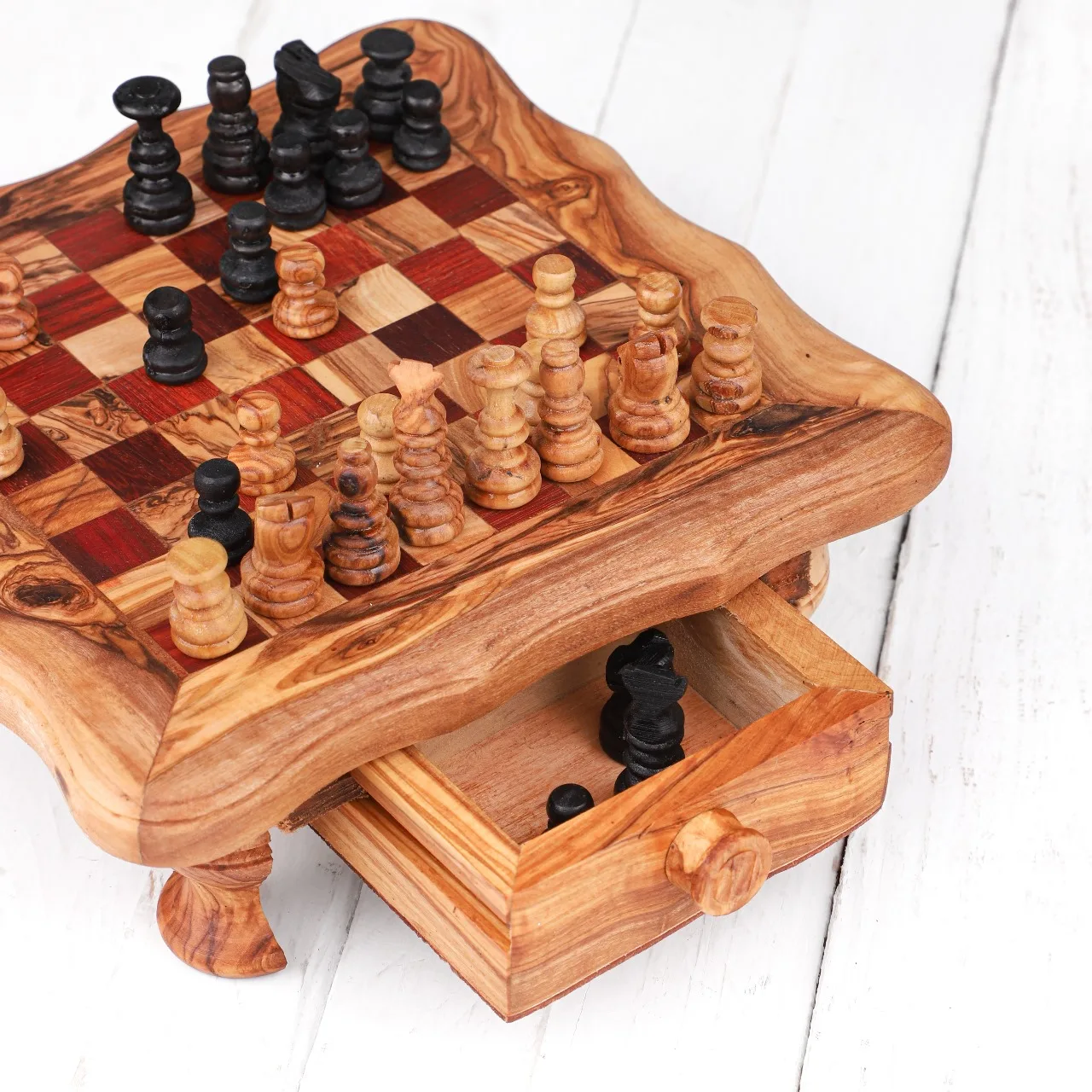 Handmade Olive Wood Chess Sets - Artisraw Unisex Boards