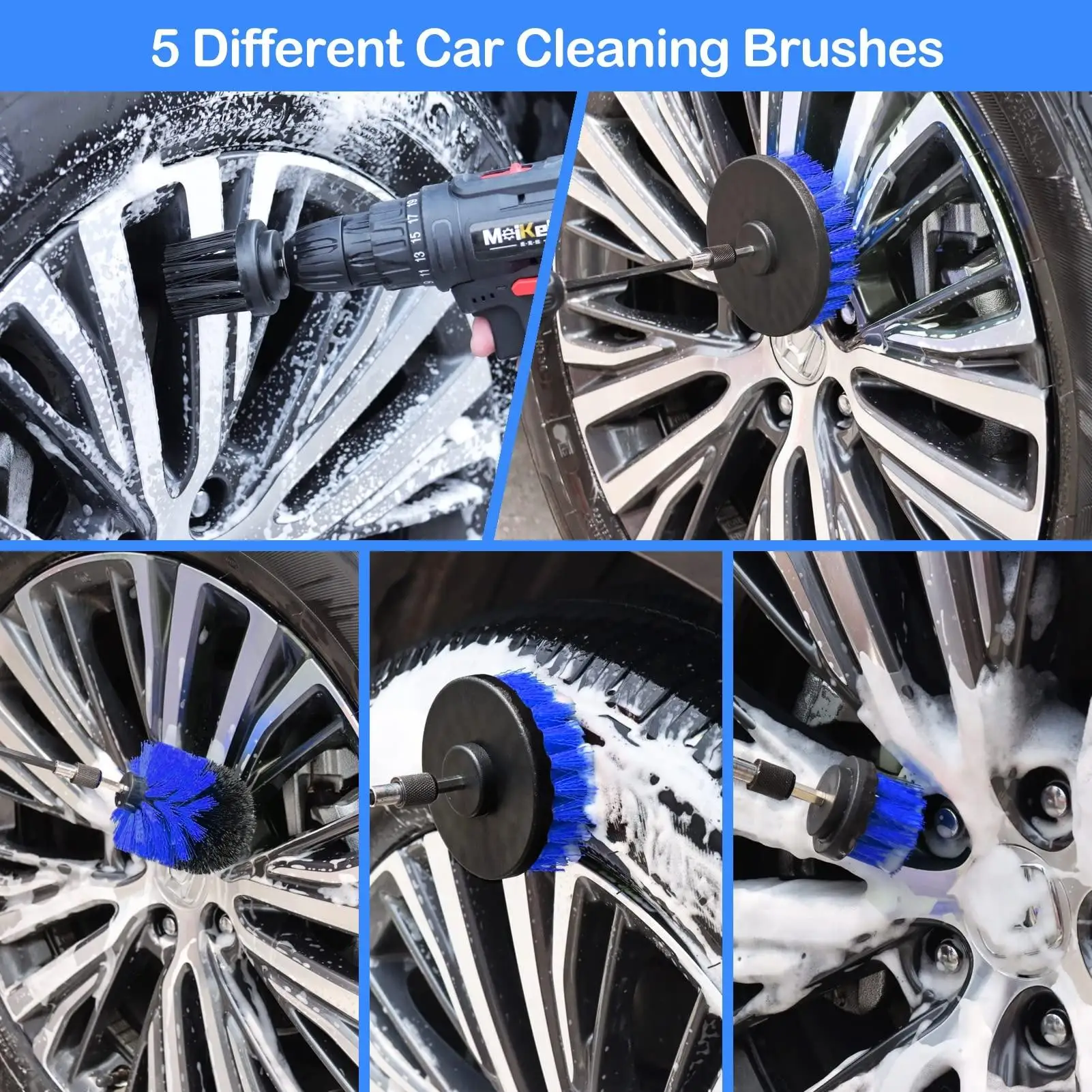 26 Pcs Car Detailing Brush Set Auto Drill Clean Brushes Buffing Sponge ...