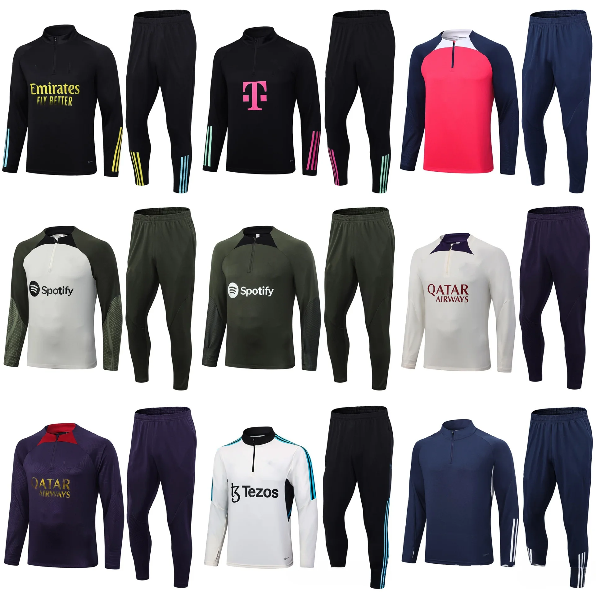 Custom Logo Sportswears Gym Fitness Soccer Training Tracksuits Men Two ...