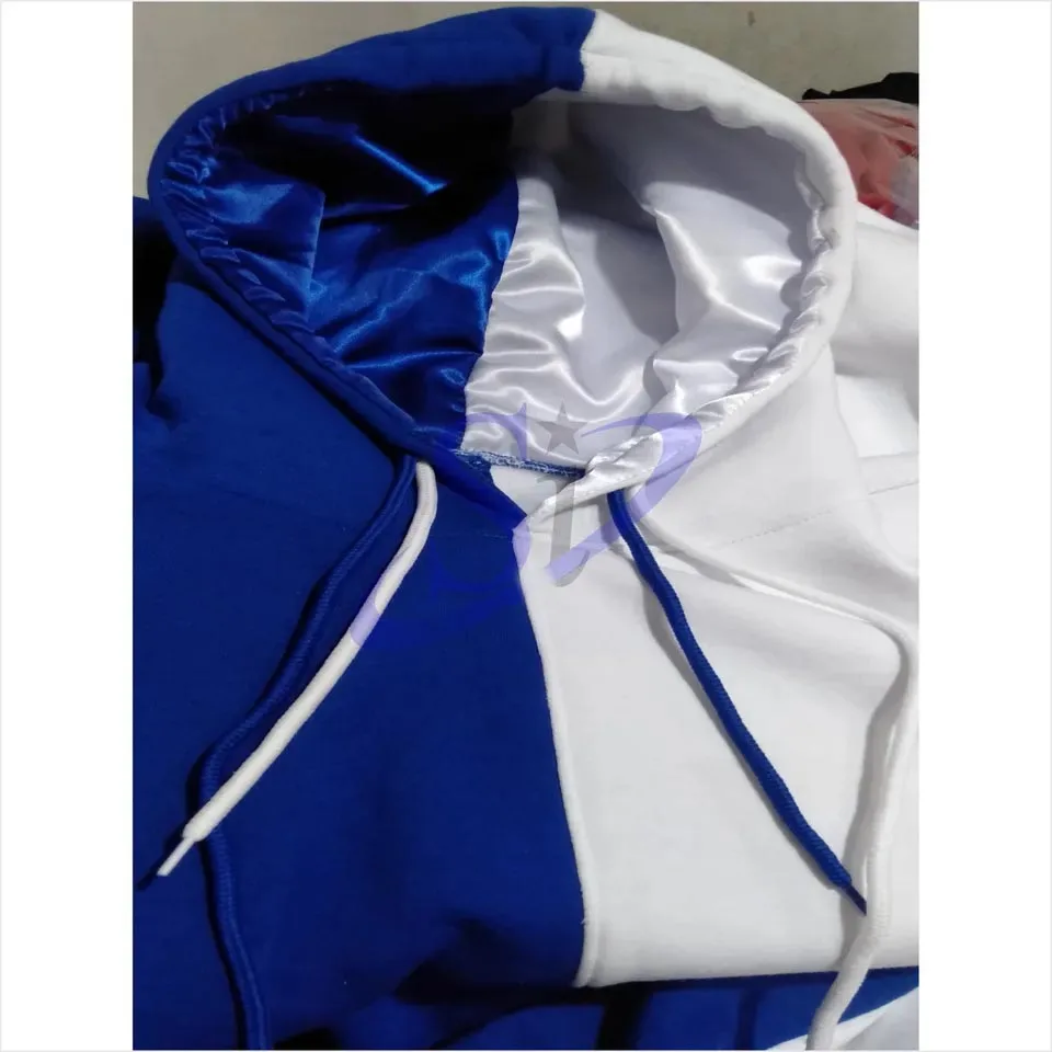 Cotton 2 Color Block Split Joint Hoodies Wholesale Satin Lined Split ...