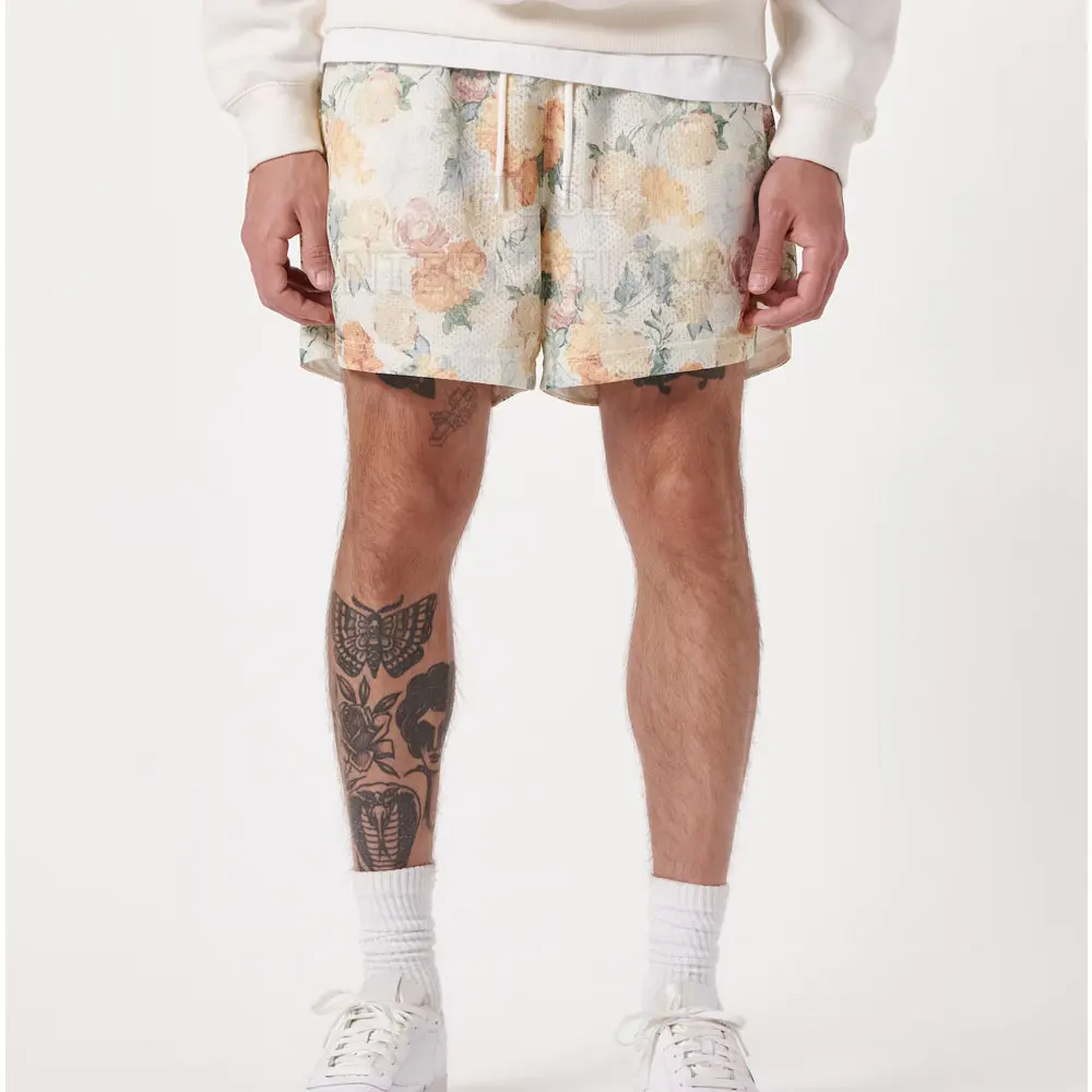 Custom Logo Sublimation Real Double Layer Thick Mesh Fabric Shorts For ...