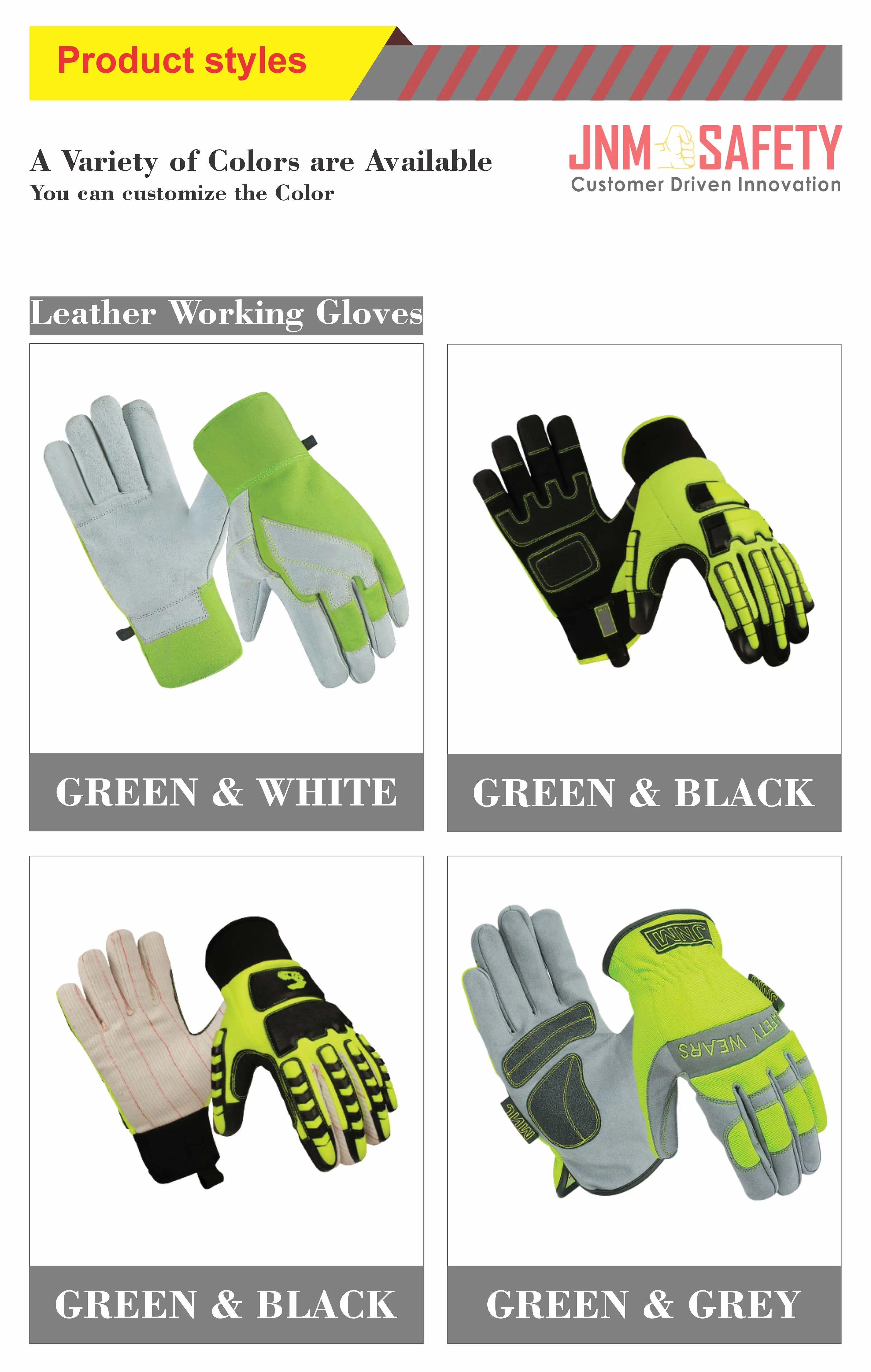 Cowhide Grain Leather Mechanical Tig Welding Gloves Heavy Duty ...
