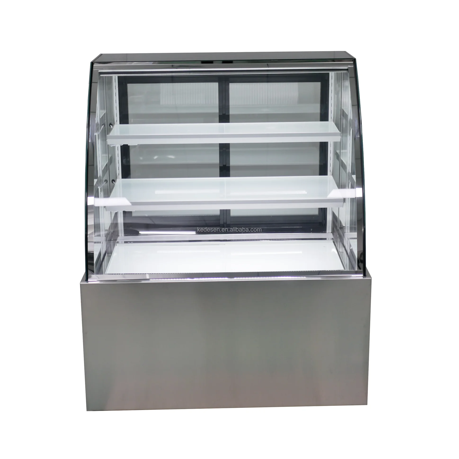 Curved Glass Cake showcase 2 Tiers Cake Display Cabinet Fruit Display ...