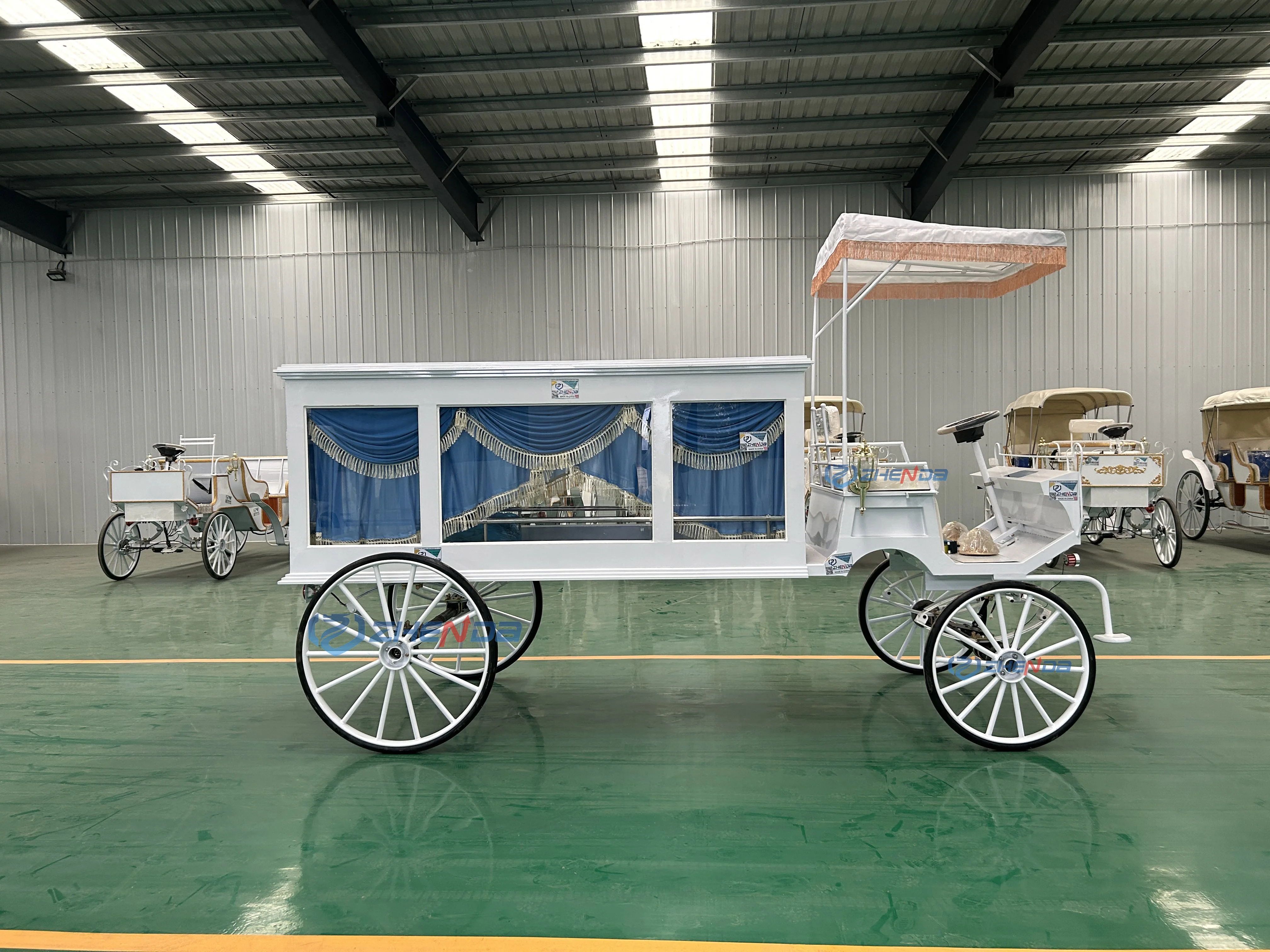White Electric Funeral Hearse Cart American Funeral Hearse Wagon ...