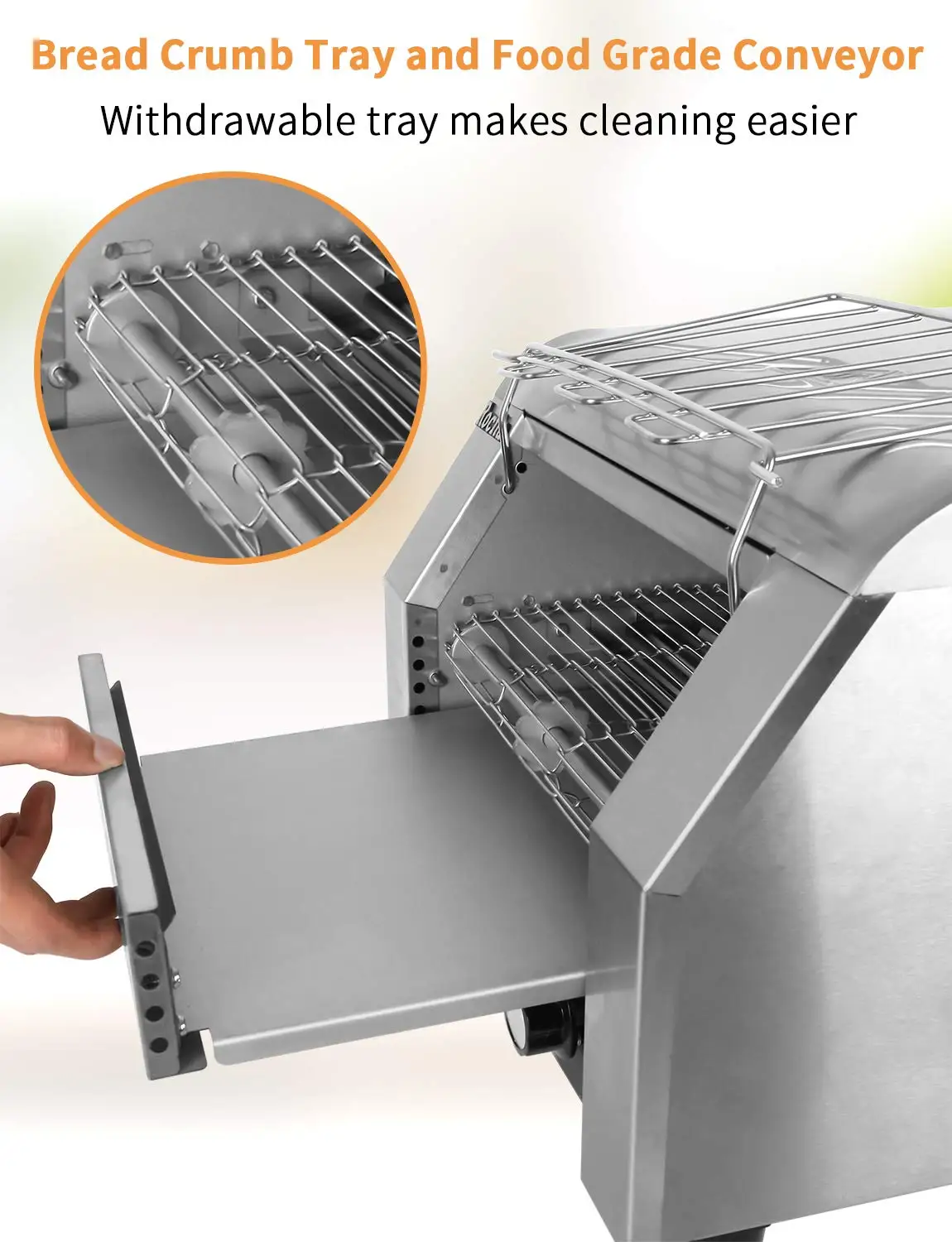 Wide Bread Conveyor Chain Toaster Commercial Electric Durable Stainless ...