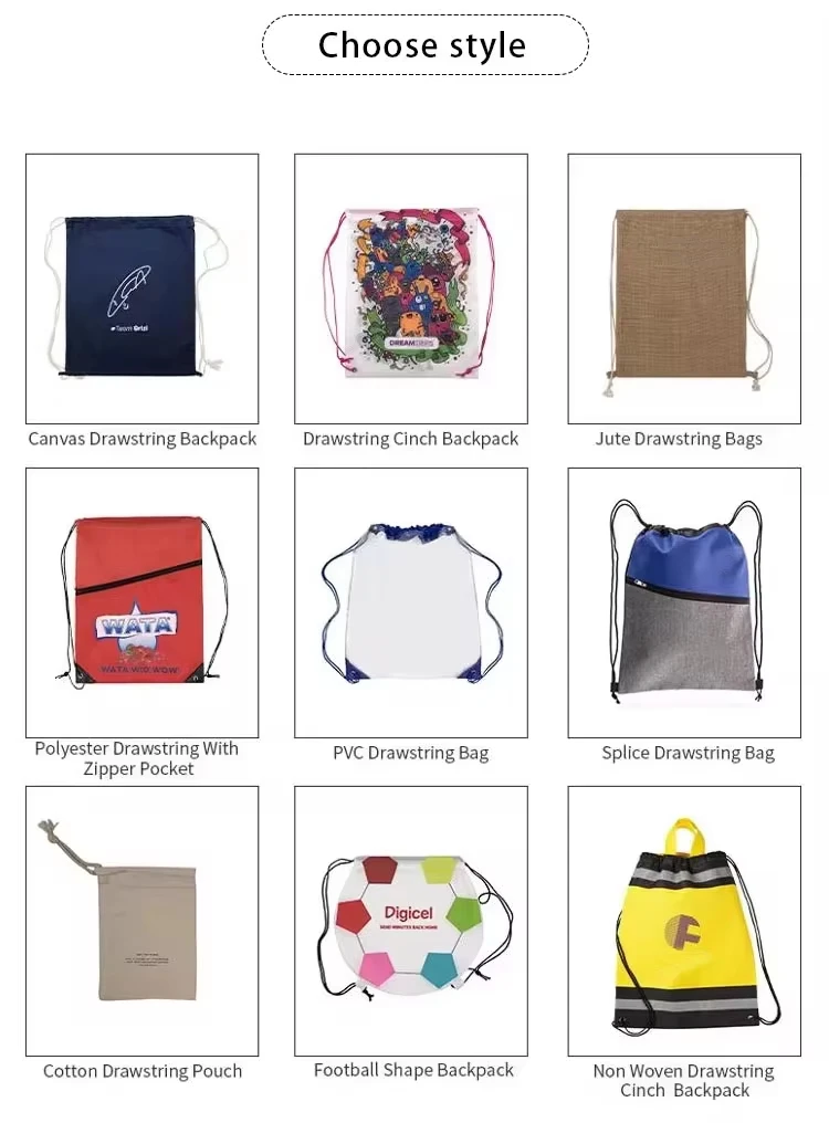 Polyester Draw String Sports Backpack Shopping Eco Drawstring Packaging Print Large Mini Plastic ...