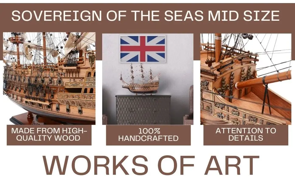 Sovereign of the Seas Model Ship 60 cm Handcrafted Painted Cedar Wood ...