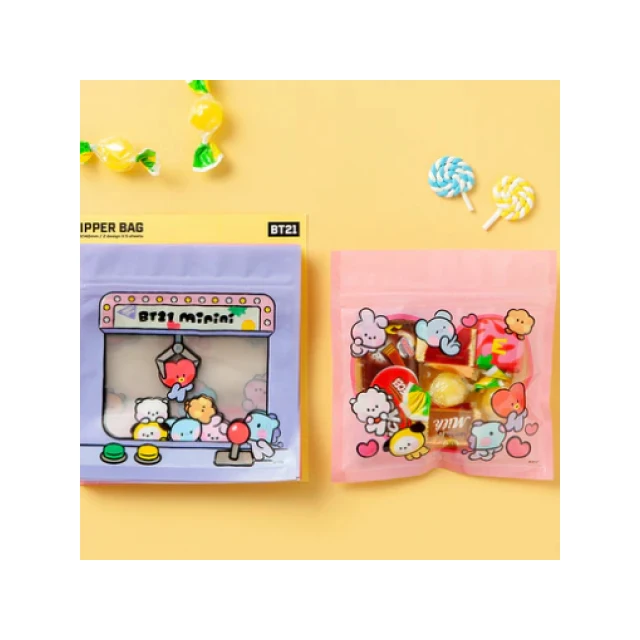 Bts Bt21 Minini Characters Multi-purpose Zipper Bags Cute Lovely Supplier Shopping Carry Bag ...