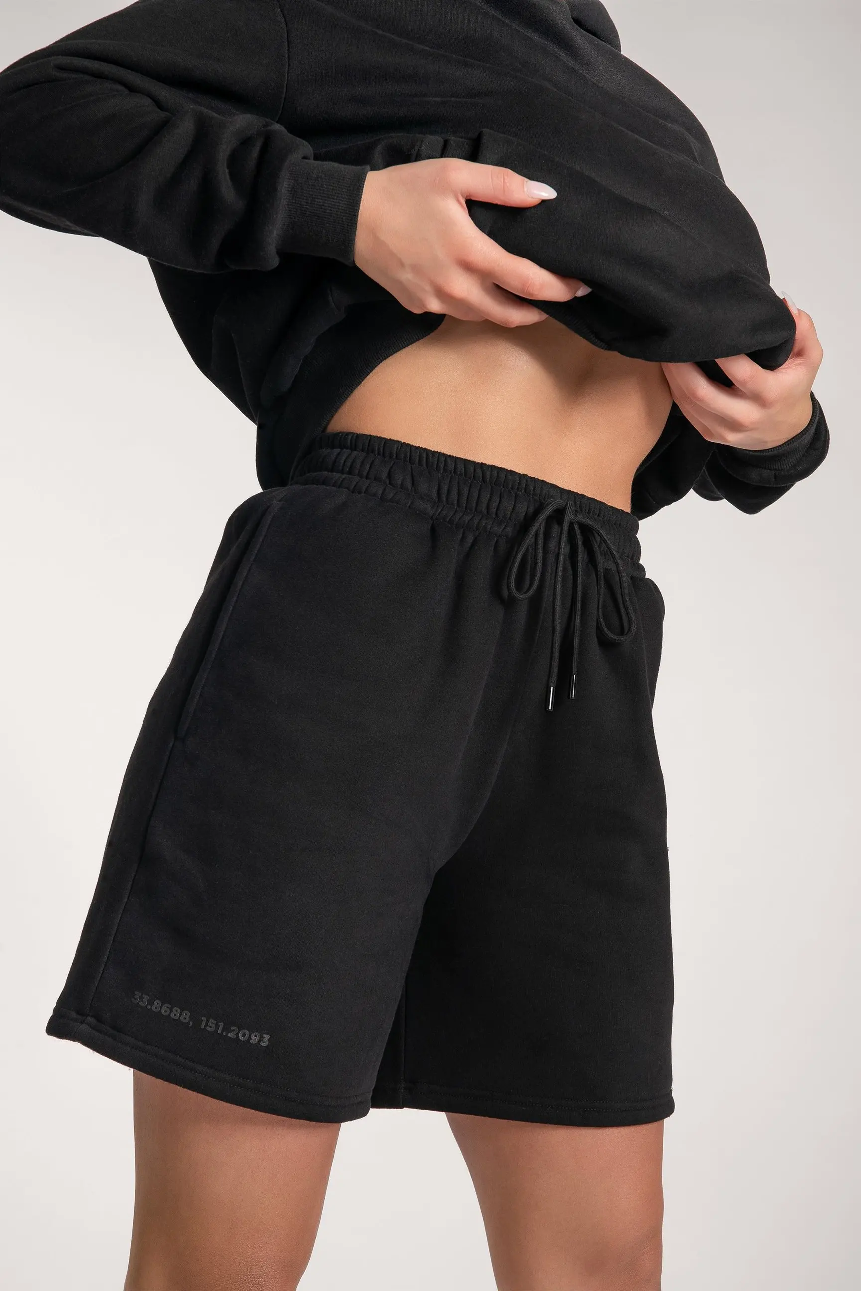 Premium Quality Cotton Fleece Custom Hoodie Set And Sweat Short Sets ...