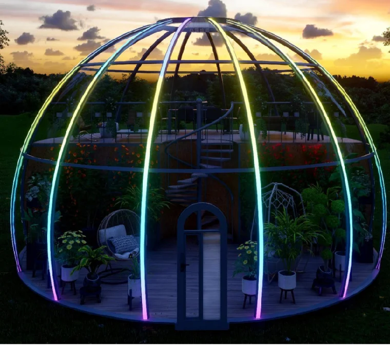 Customized Dome 360 Degree Transparent PC Glamping Accommodation ...
