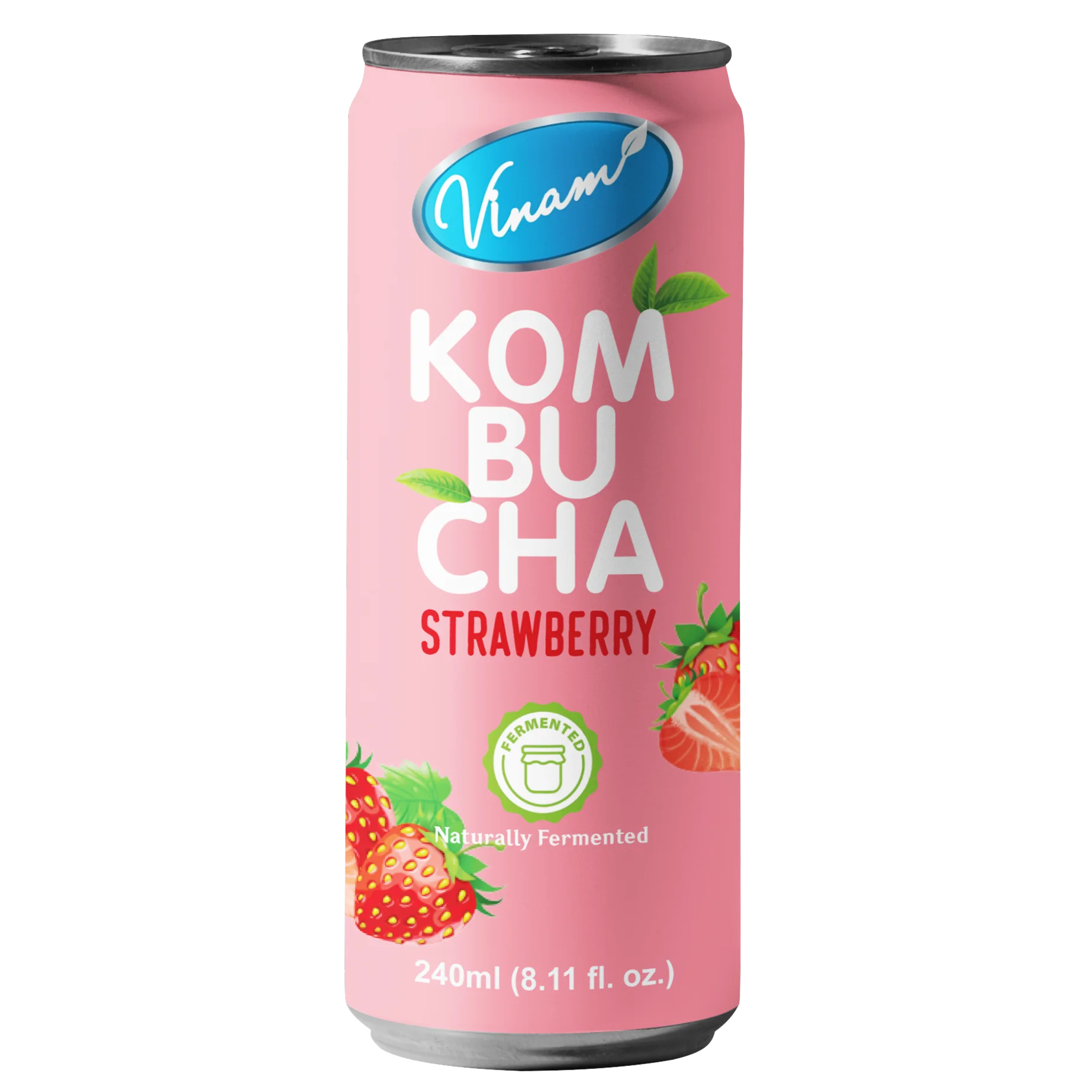 KOMBUCHA Tea Strawberry 240ml Slim Can High Quality ECONUTI Brand ...