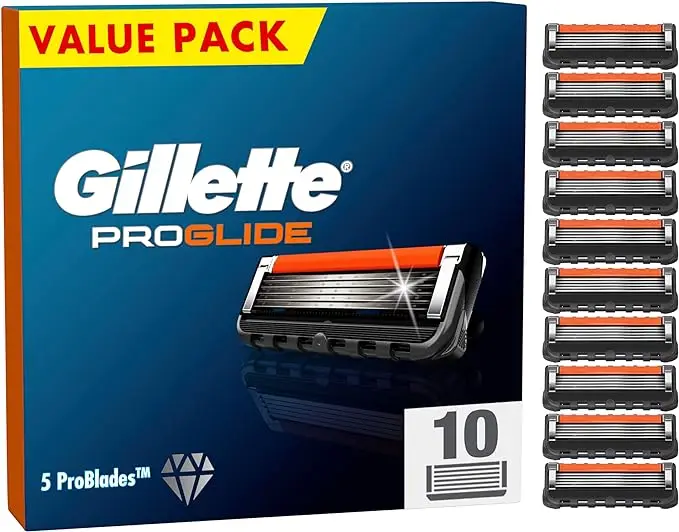 Gillette Proglide Razor Blades Men,Pack Of 10 Razor Blade Refills With ...