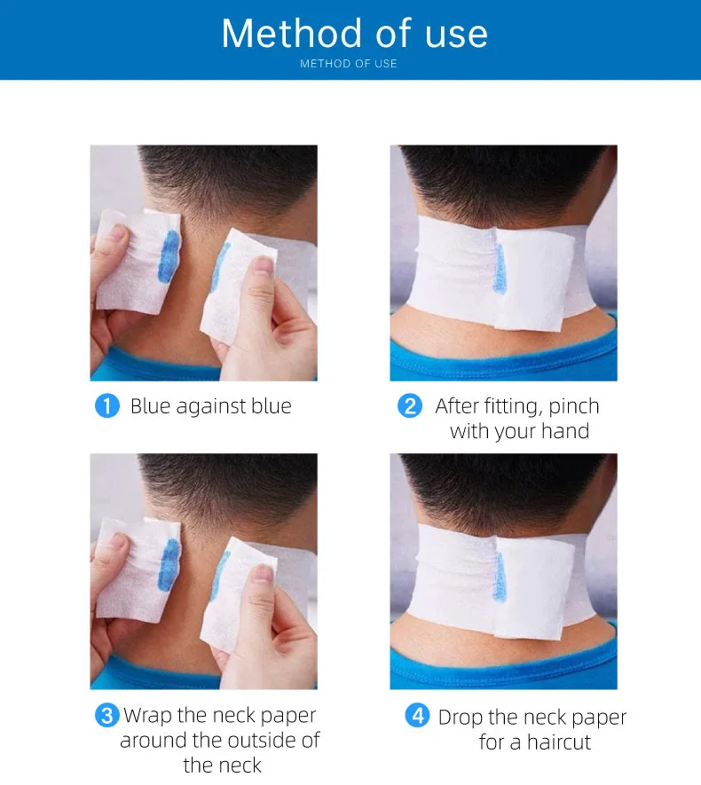 Disposable Neck Ruffles Barber Neck Strips Paper For Barber Accessories ...