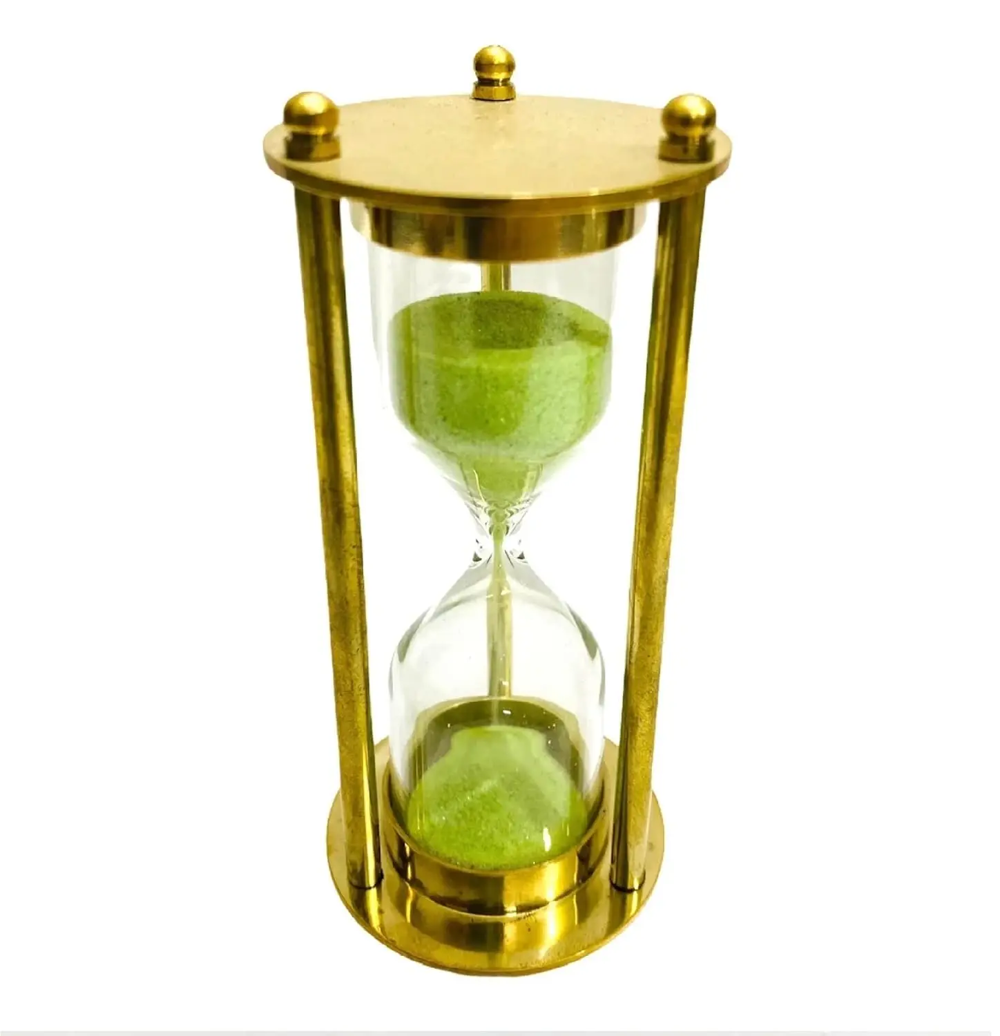 Wooden sand timer hourglass green sand timer gift for birthday father's ...