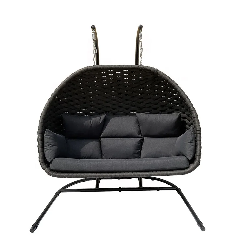Double Outdoor Knockdown Teslin Mesh Fabric Hanging Rocking Chair ...