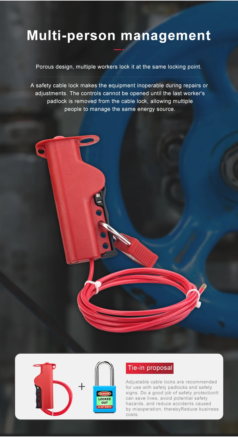 BOZZYS Cable Lockout - Adjustable Industrial Safety Device