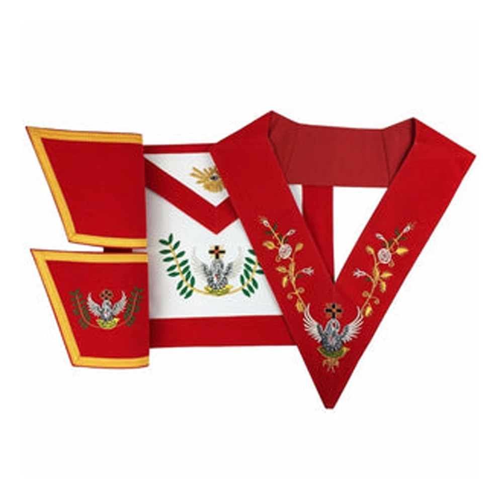 17th Degree Scottish Rite Masonic Apron - [maroon & Gold] - Buy Masonic ...