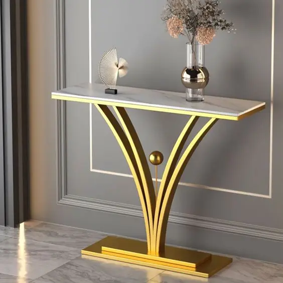 2 Tier Black Color Entryway Console Table Metal Frame & Tempered Glass ...