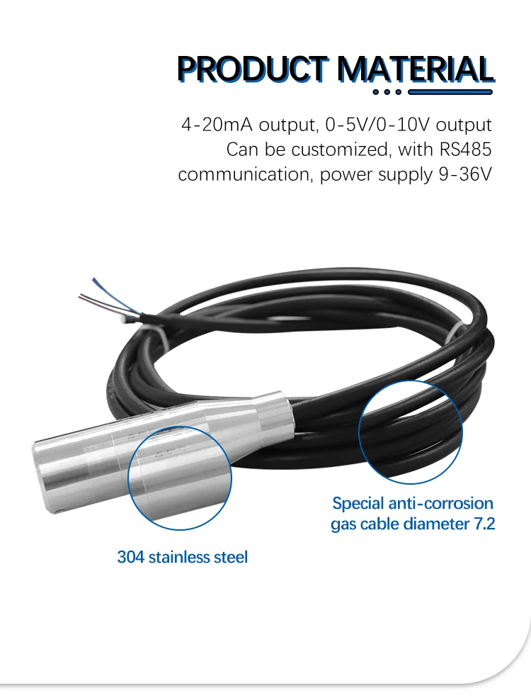 Factory 4-20ma Submersible Hydrostatic Tank Water Level Sensor
