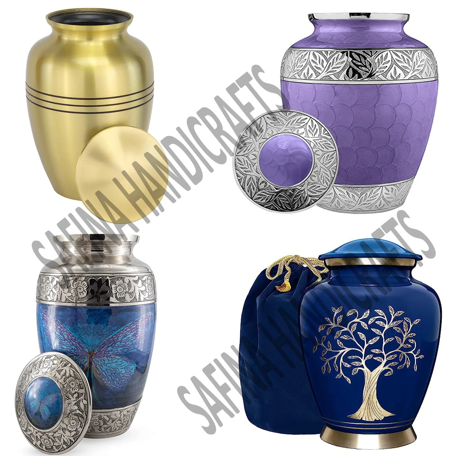 Cremation Urn Adult Funeral Urn Pewter Color Embossed Strep Urn For For ...