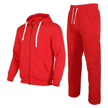 Top Fashion Trendy Tracksuits Custom Red Tracksuit Men French Sweatsuit ...