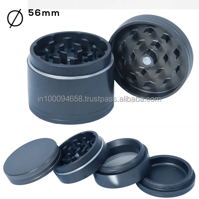 Hard Anodised Aluminium Cnc Herb Grinder 56mm 4-part Crusher - Buy ...