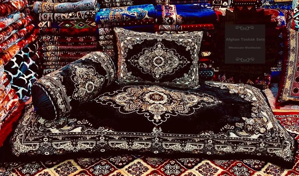 Afghan Toshak Style Cushion and Pillow Cover Set