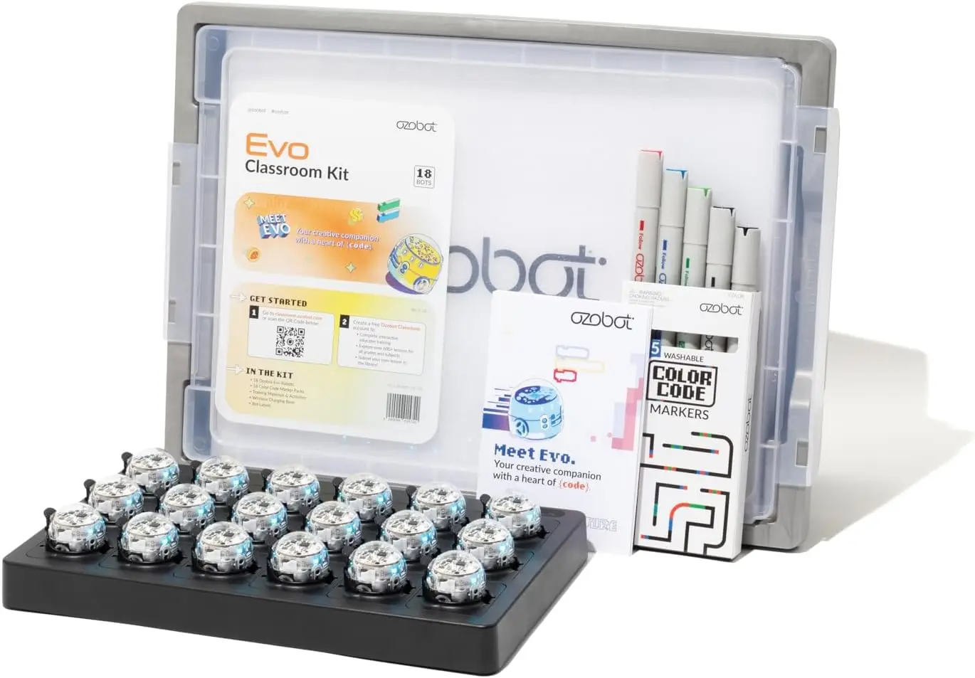 New Evo- Classroom Kit 18 Evo Robots 18 Dual-tip Color Code Marker ...