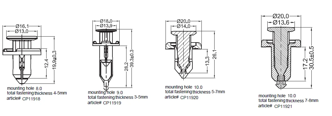 Plastic Removable Screw Rivet Unscrewing Snap Rivets Universal Screw ...