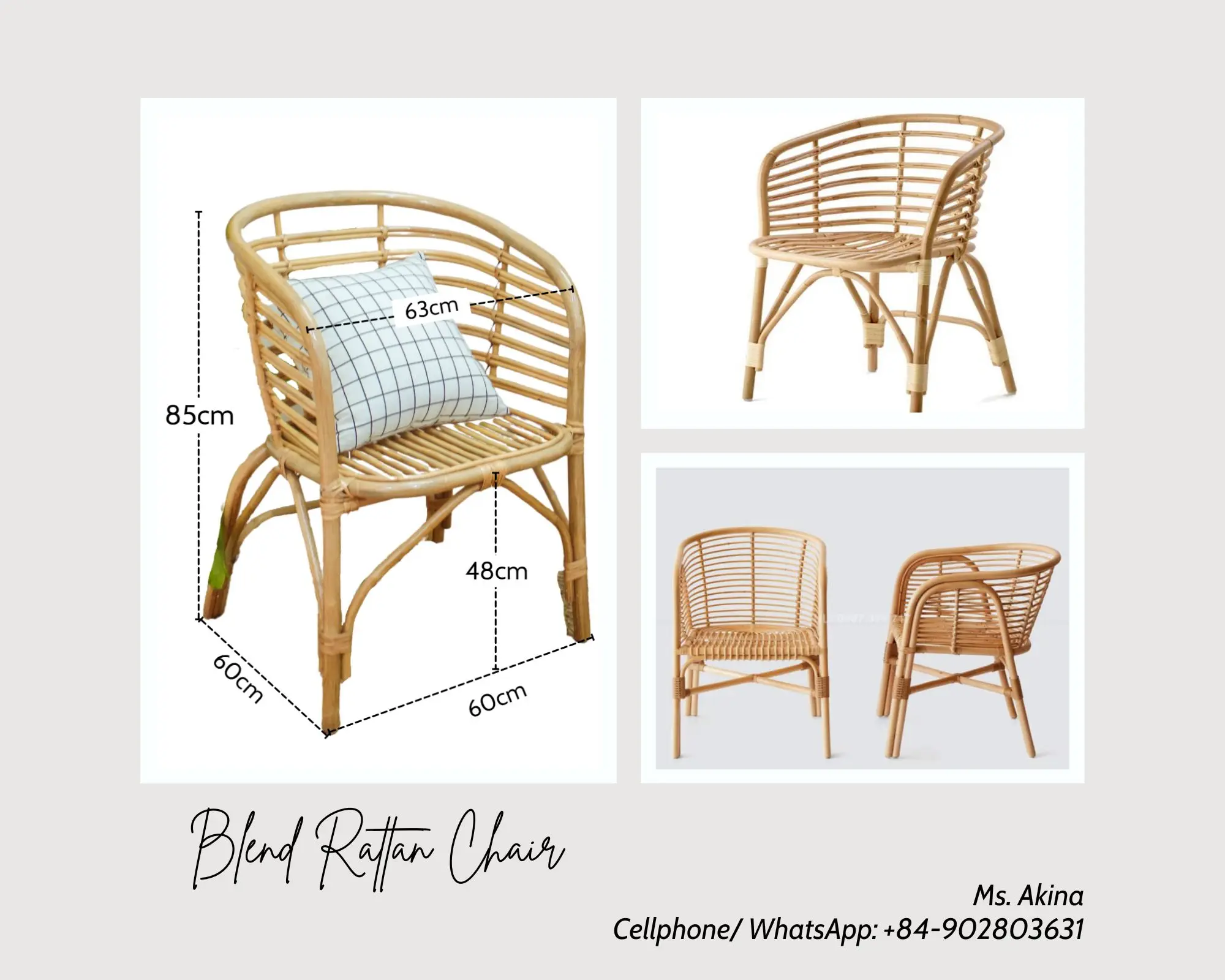 Cheap Natural Rattan Chair - Popular Nordic Style Akina