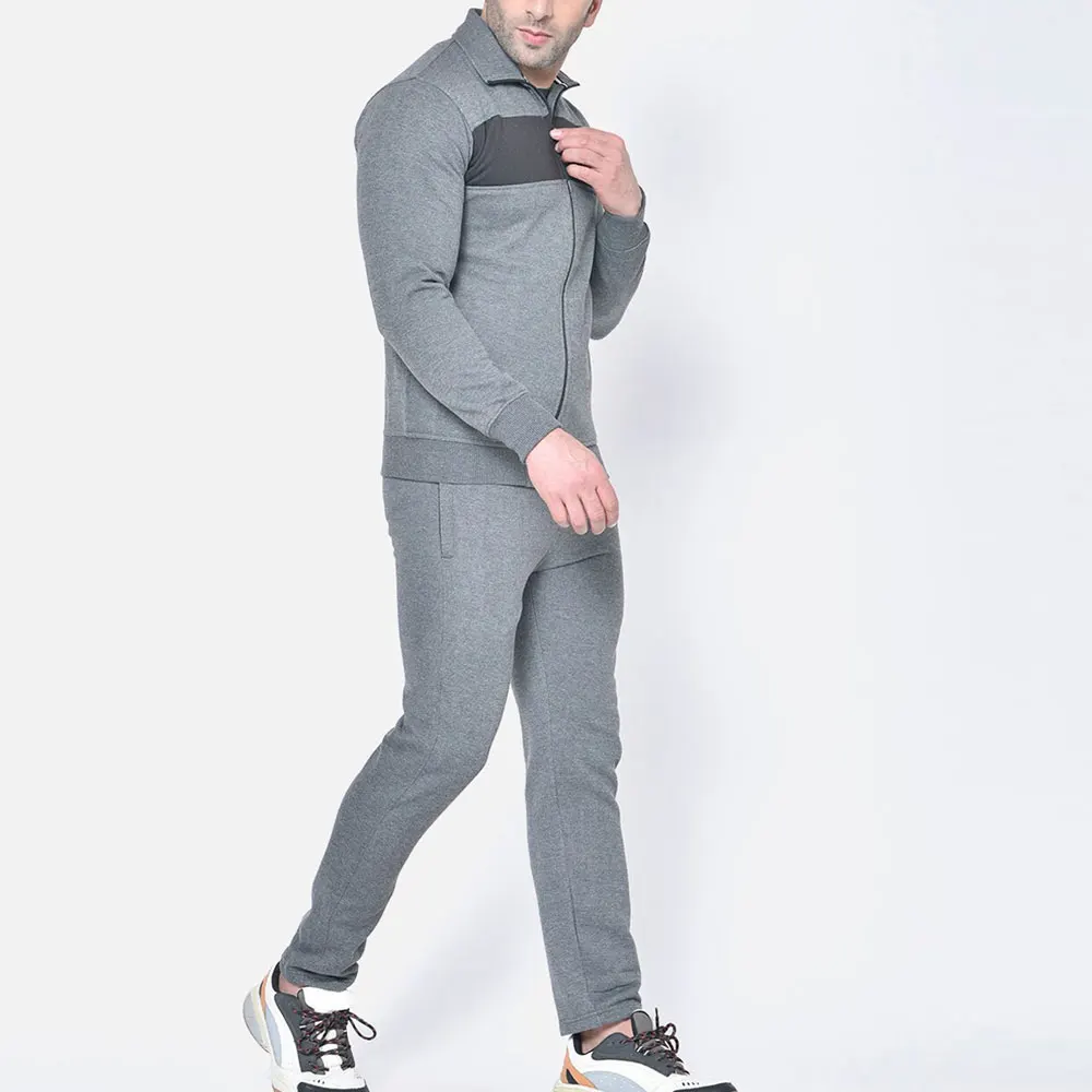 Men's 100% Cotton Tracksuits Women Drop Shoulder Hoodies Set With Slim ...