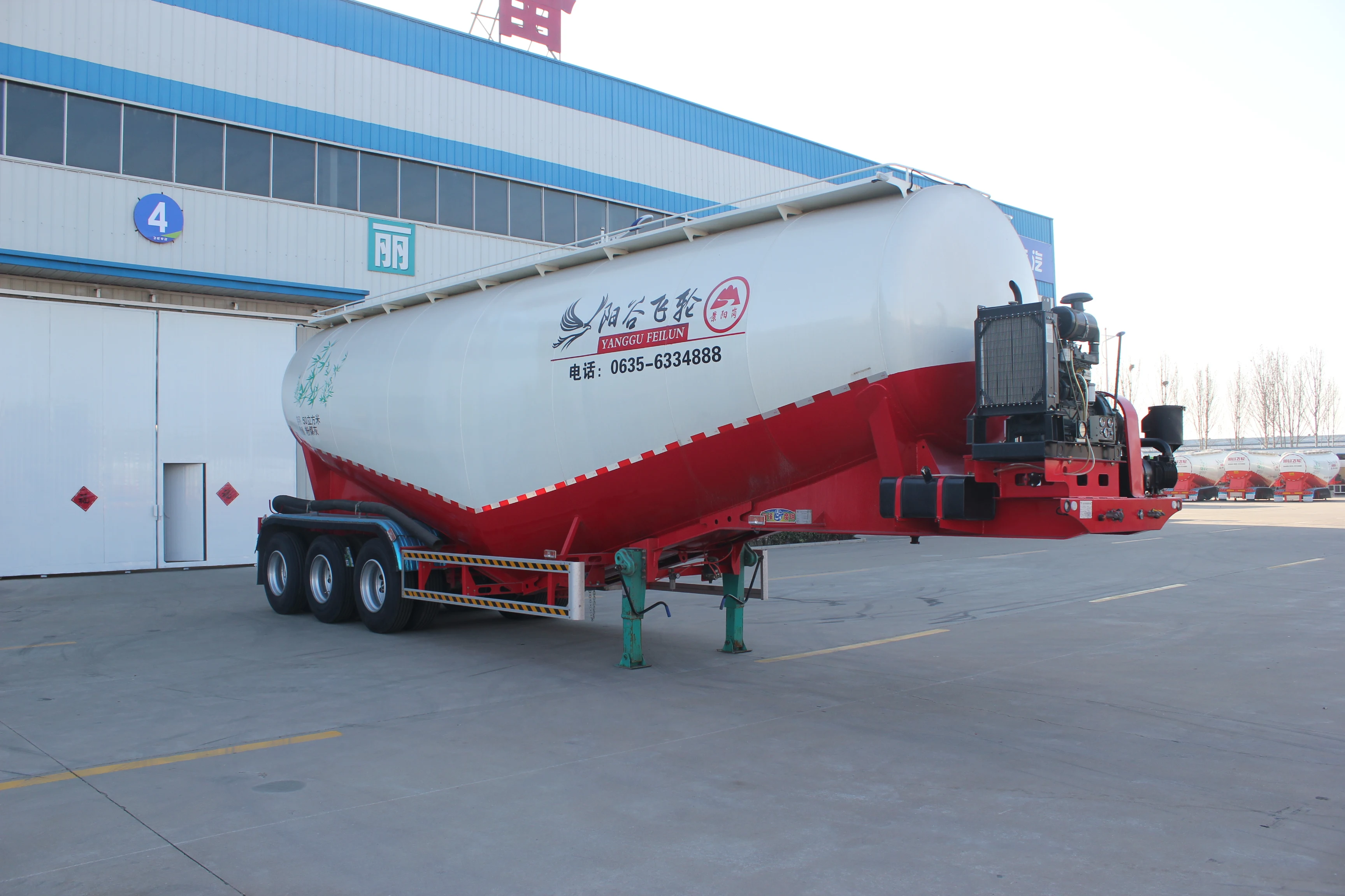 3 Axles Bulk Cement Pneumatic Trailer 35 40 Cubic Meters Dry Bulk ...