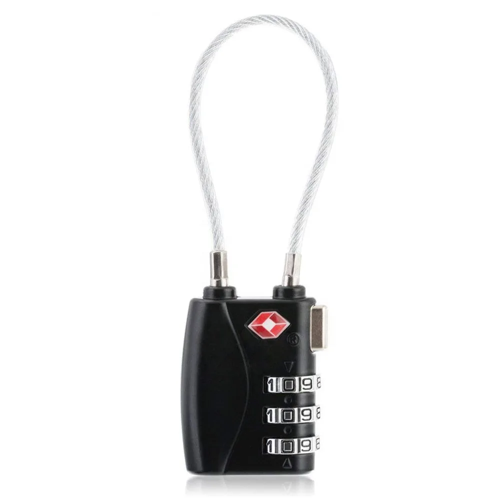 TSA Combination Padlocks 3 Digit Wire Lock Cable TSA Padlock TSA Travel ...