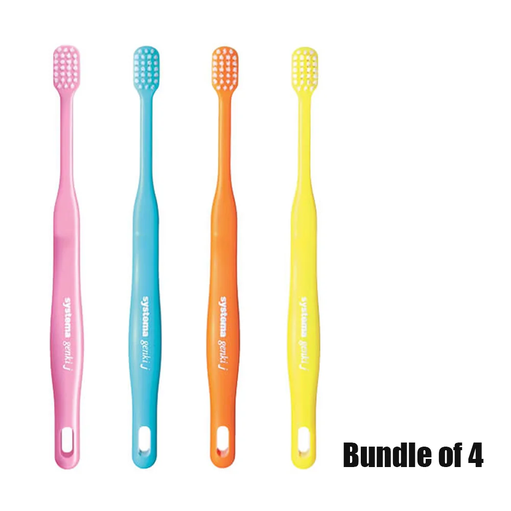 Tooth Brush Dent.ex Systema Genki J Bundle Of 4 Compact Head Soft Nano Bristle Toothbrush For ...
