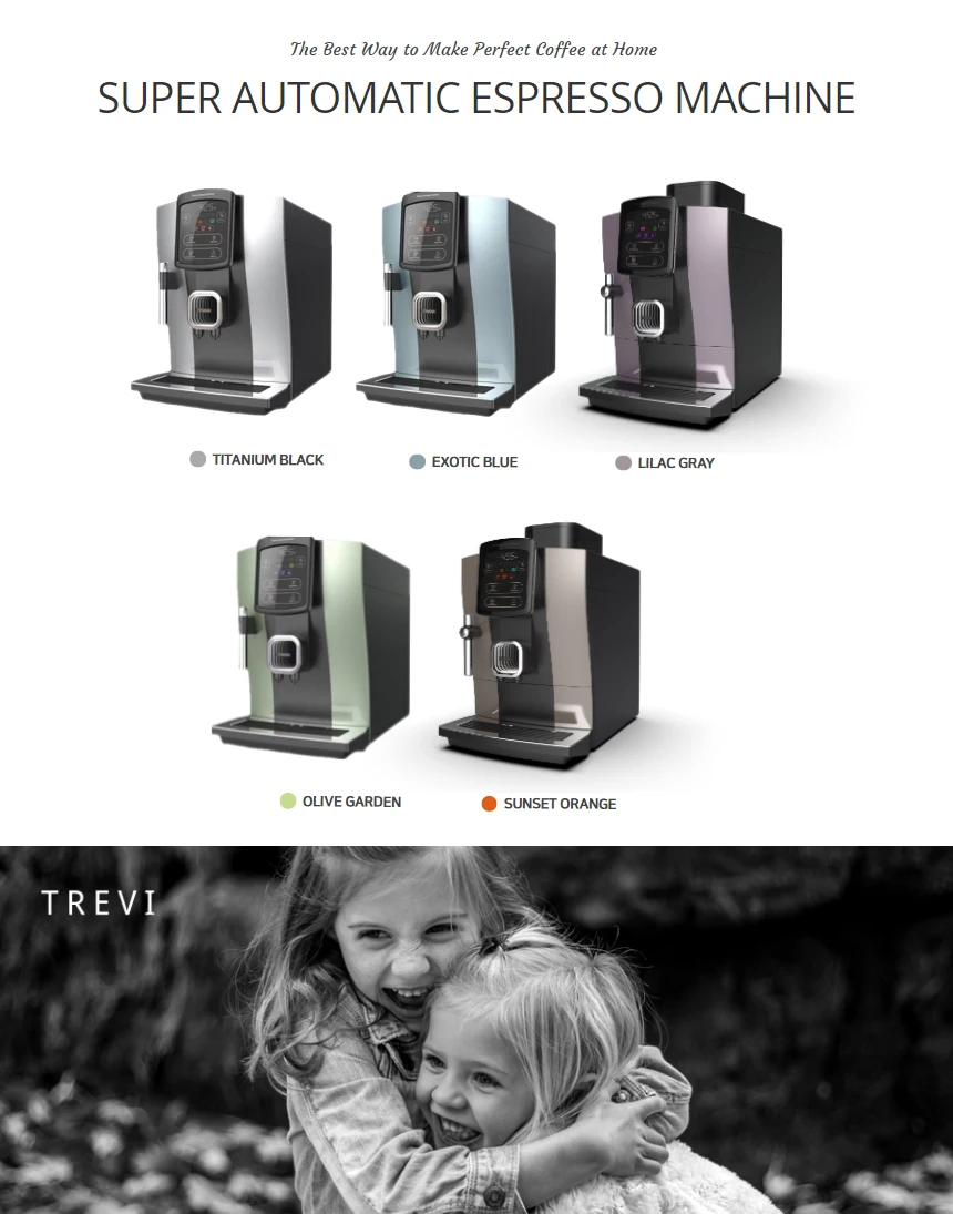TREVI Titanium Black Espresso Machine - Perfect at Home