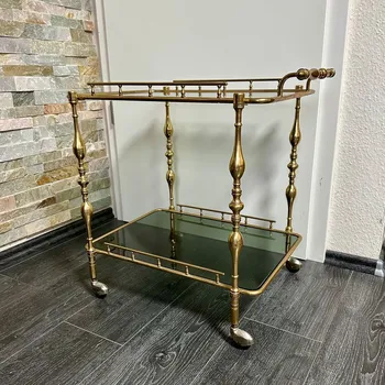 Brass Fancy Wine Serving Trolley Bar Cart For Home Catering Hotel ...