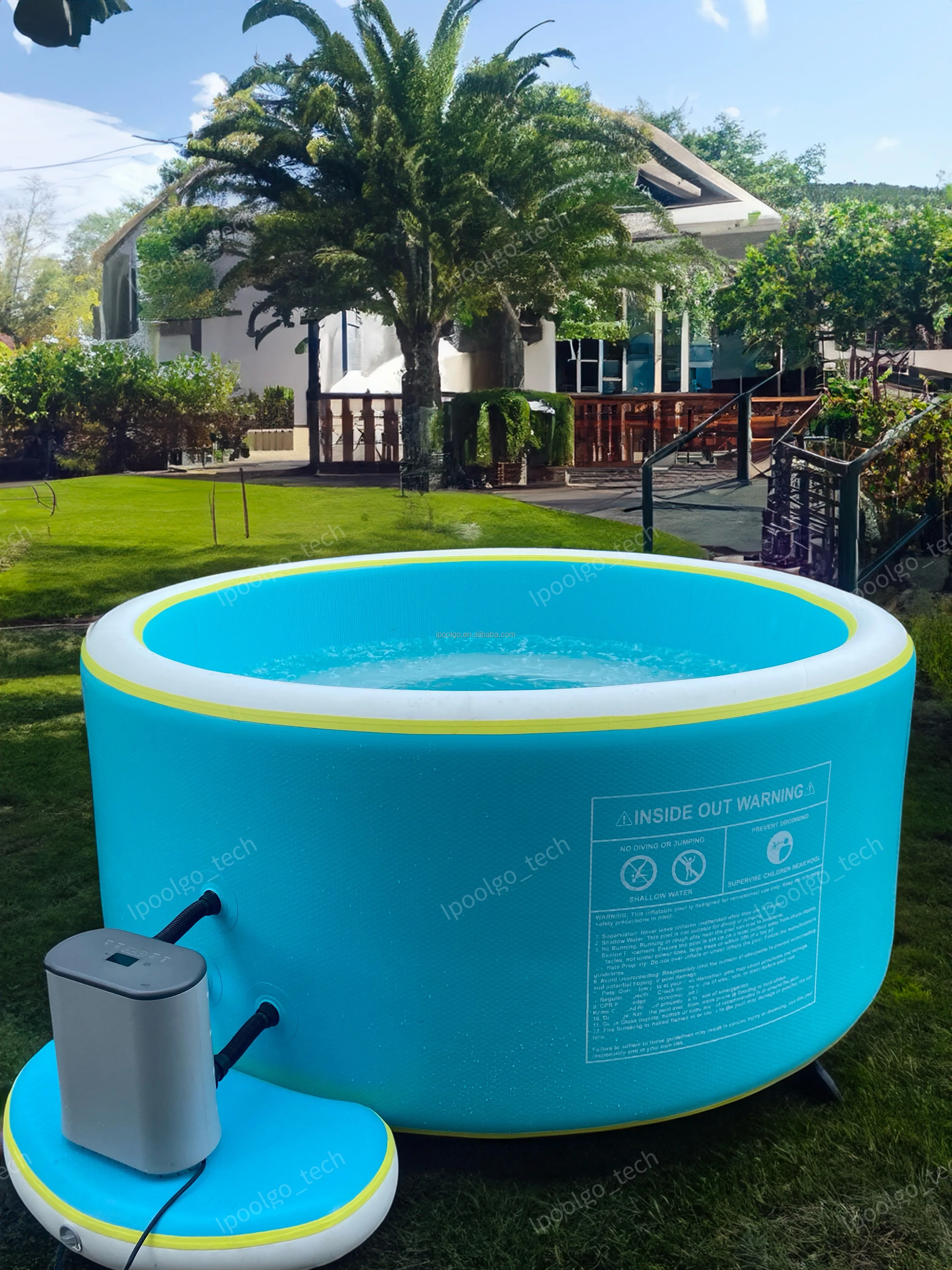 4 Person Capacity Inflatable Portable Rectangular square Hot Tub ...