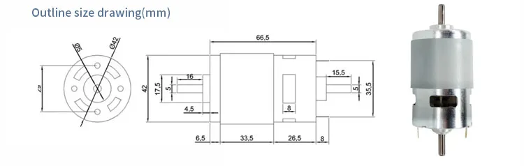 48mm 12V 3000rpm 775 DC Motor for Lathe - Long Life Low Noise